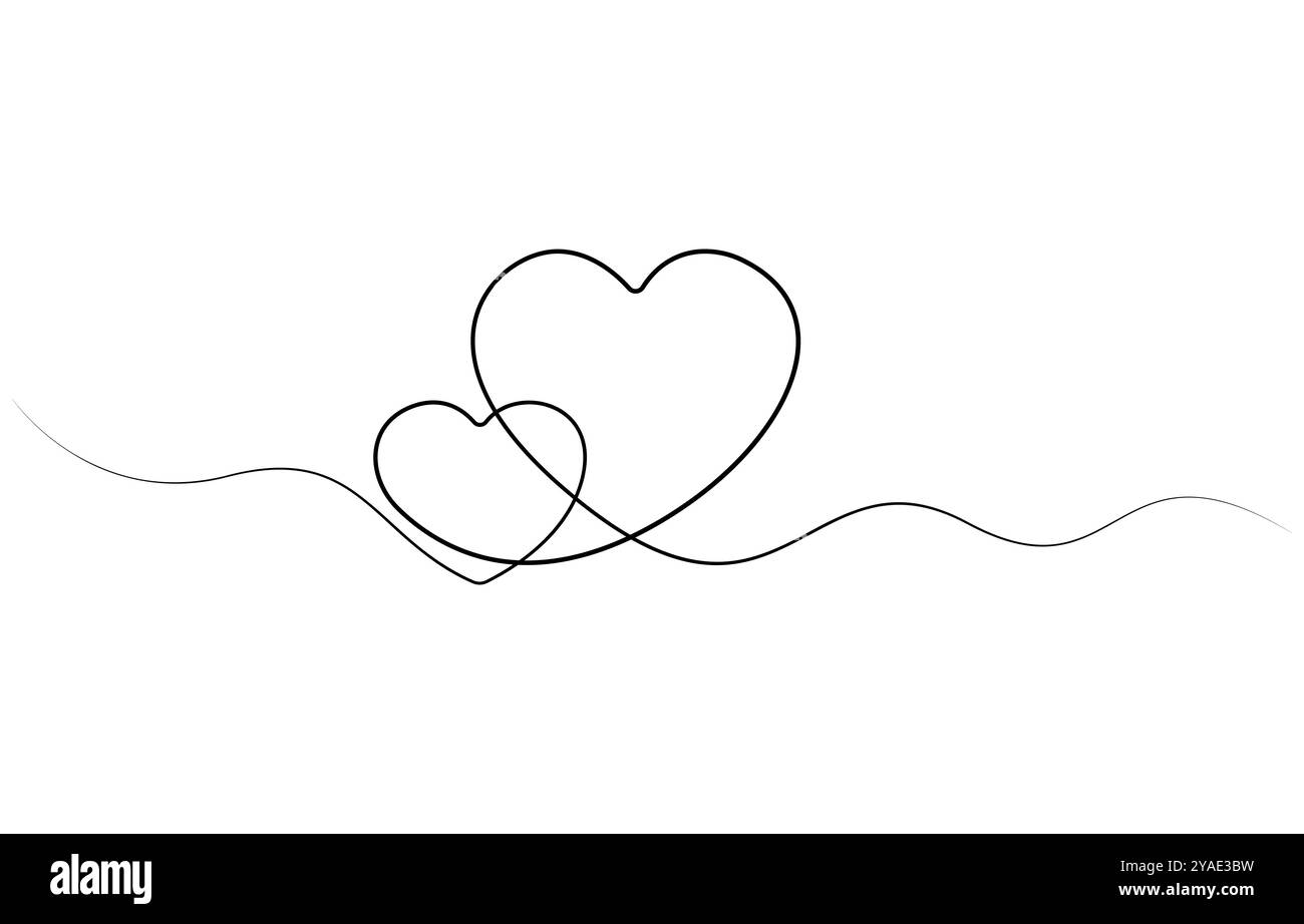 Heart Lines. Continuous heart line drawing Fancy minimalist ...