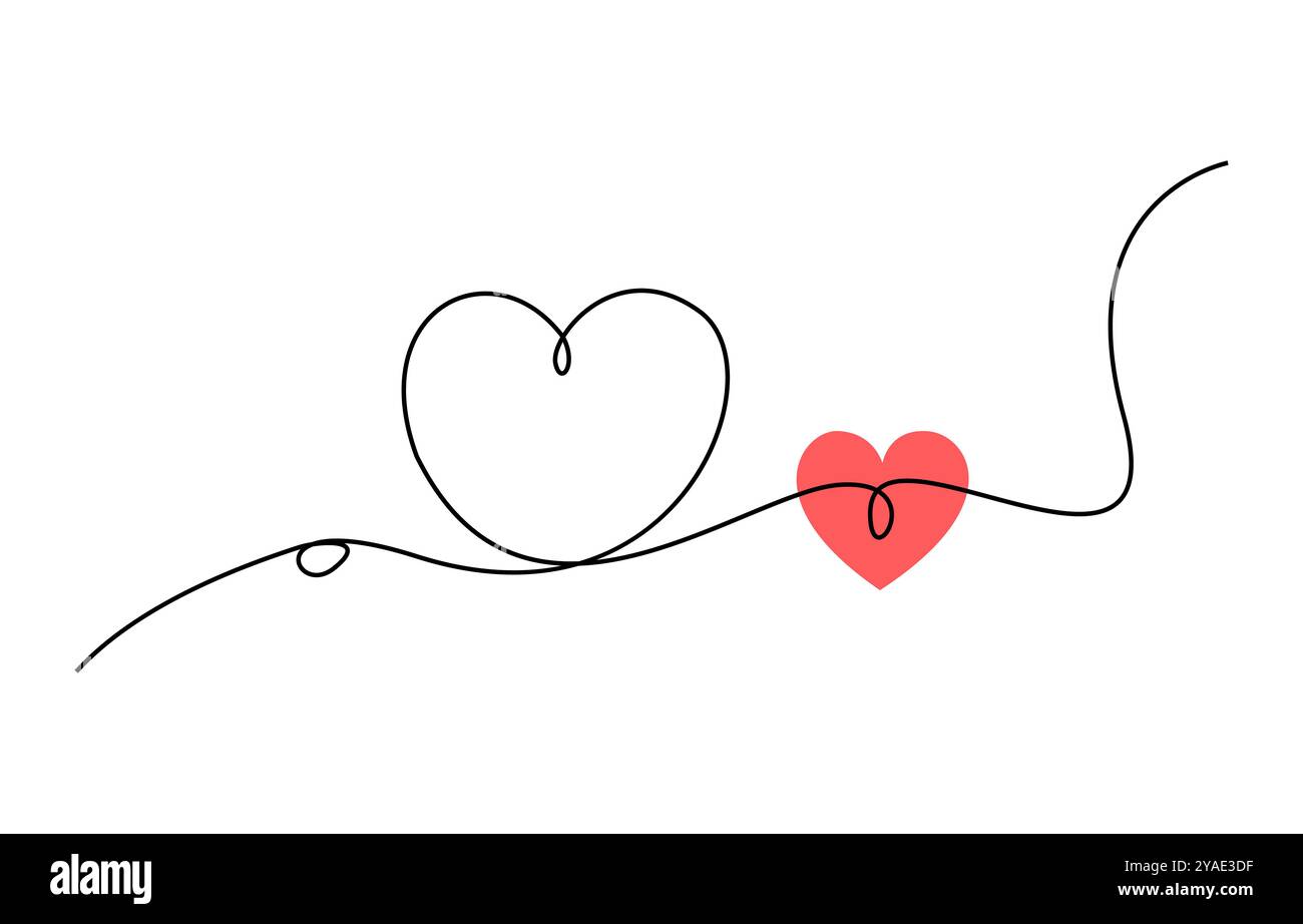 Heart Lines. Continuous heart line drawing Fancy minimalist ...