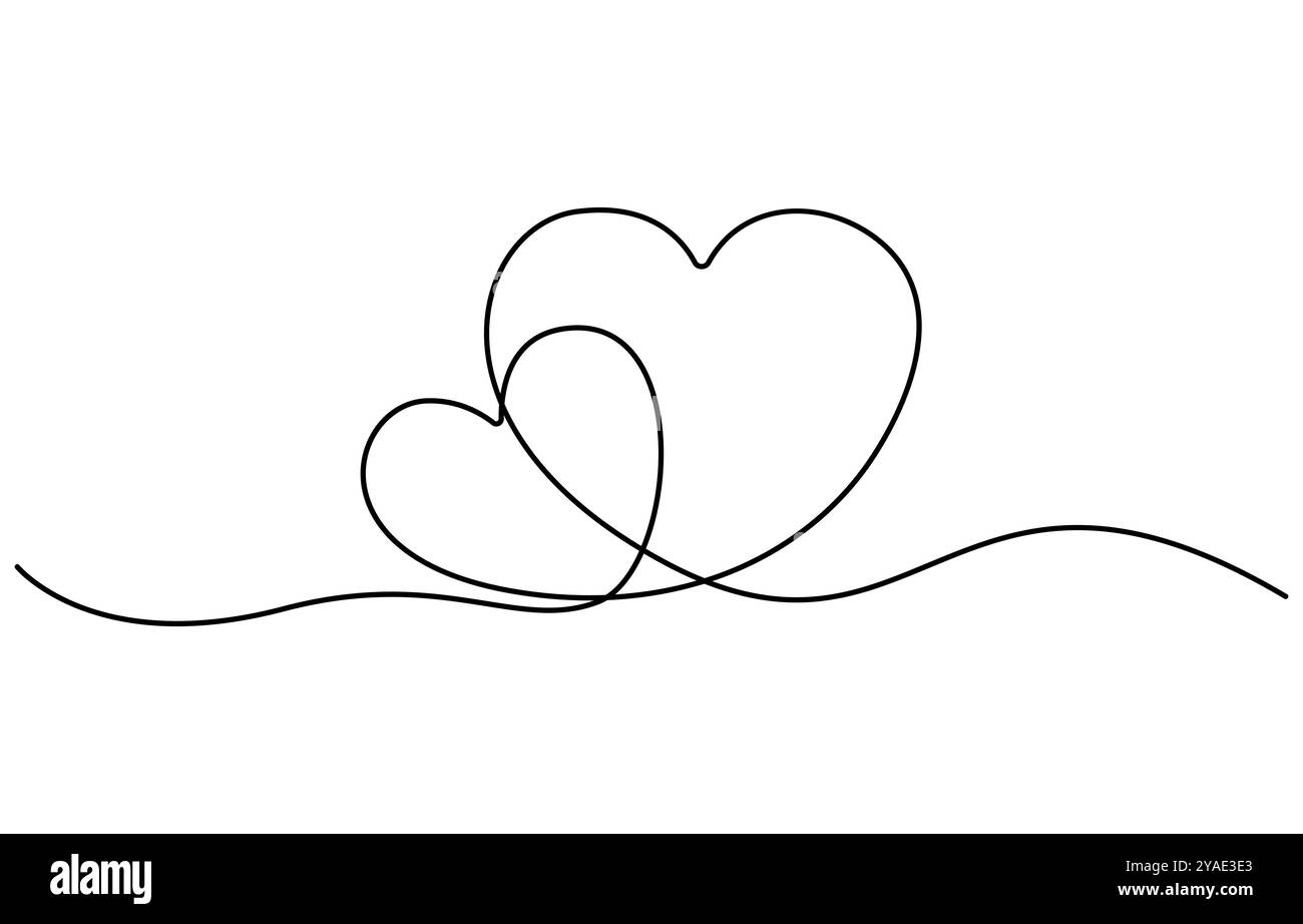 Heart Lines. Continuous heart line drawing Fancy minimalist ...