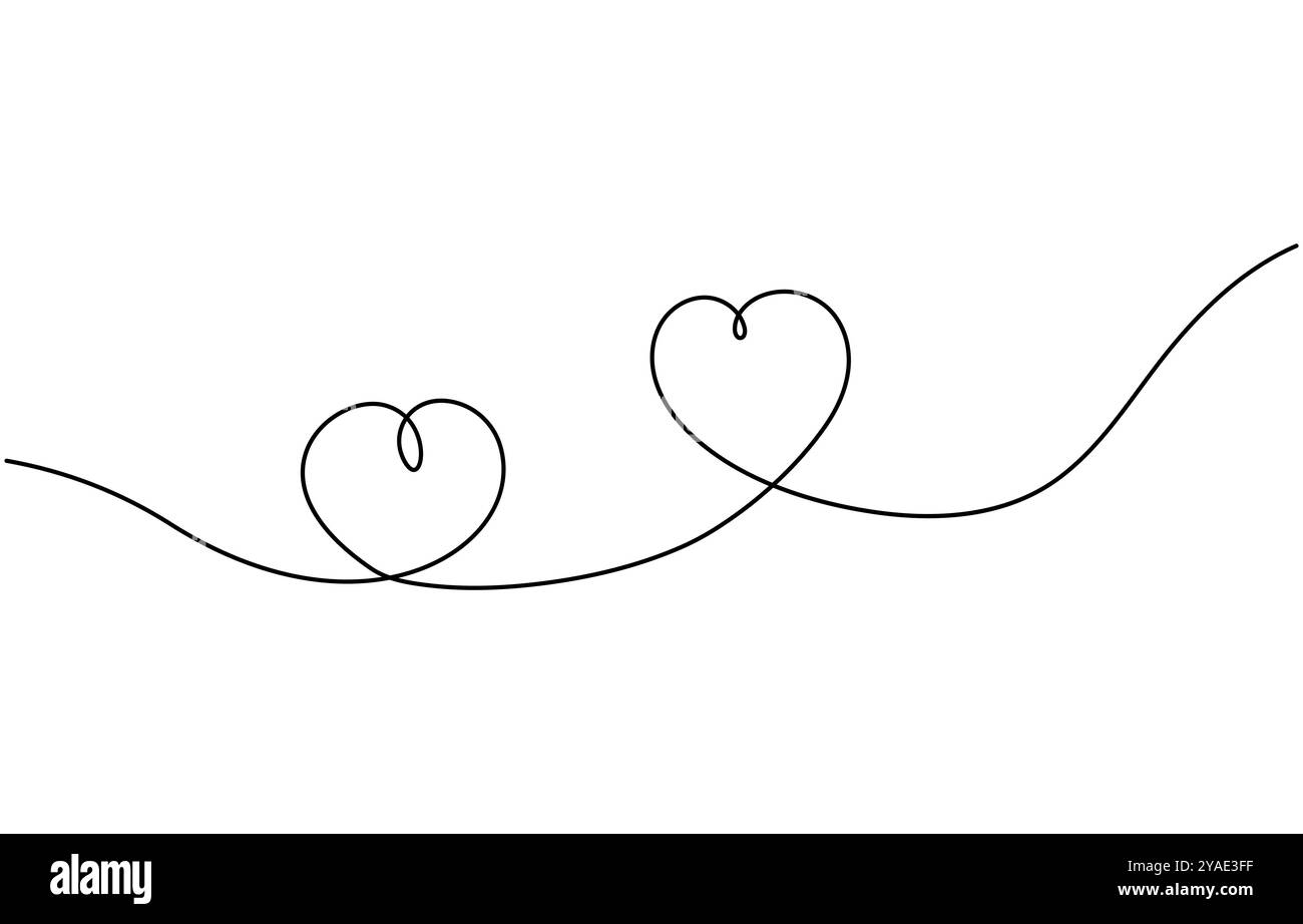 Heart Lines. Continuous heart line drawing Fancy minimalist ...