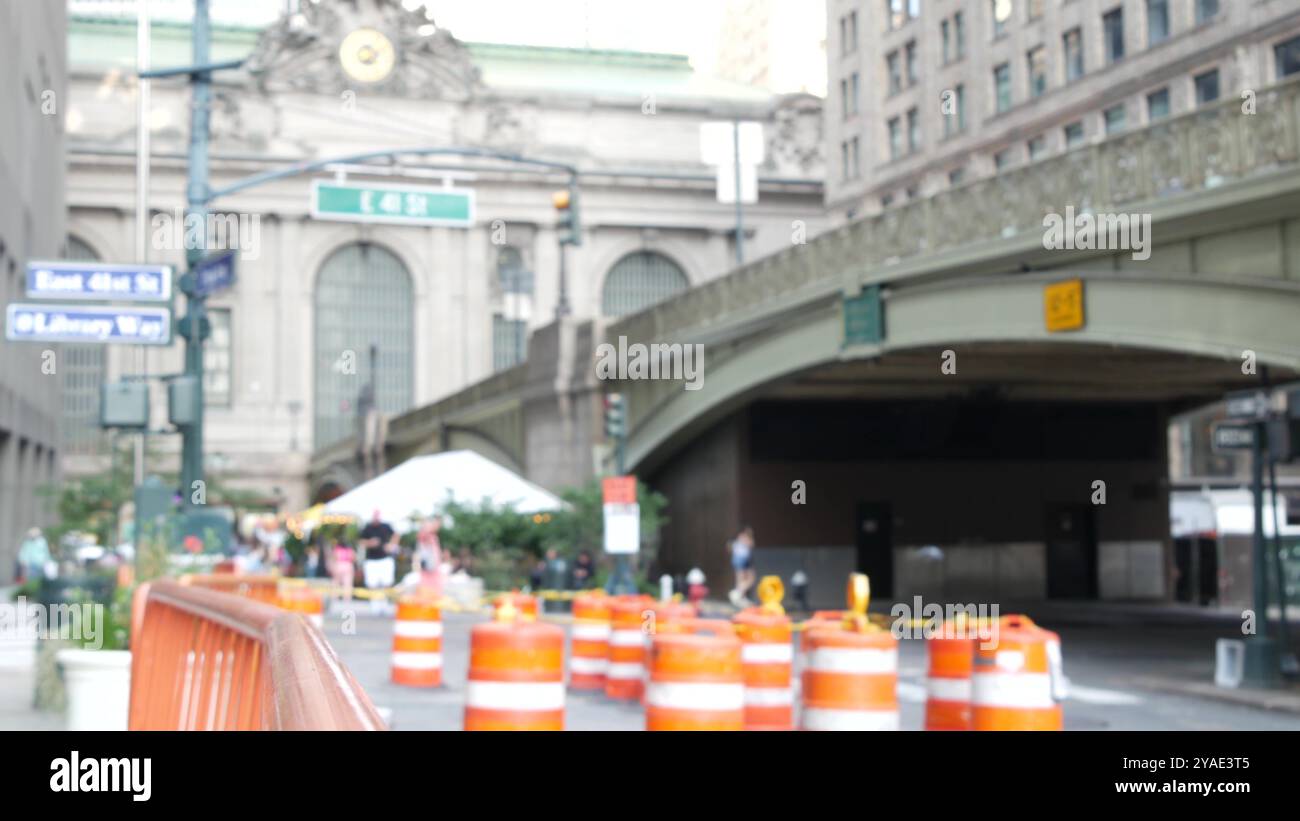 New York City Grand Central Terminal railway station, 42 street. Manhattan Midtown. Bridge on ...