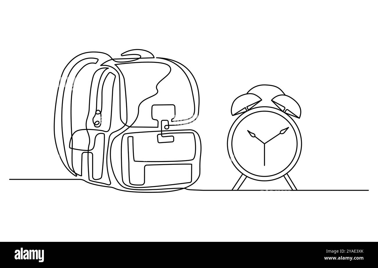 Continuous one line drawing of backpack. One line drawing illustration ...
