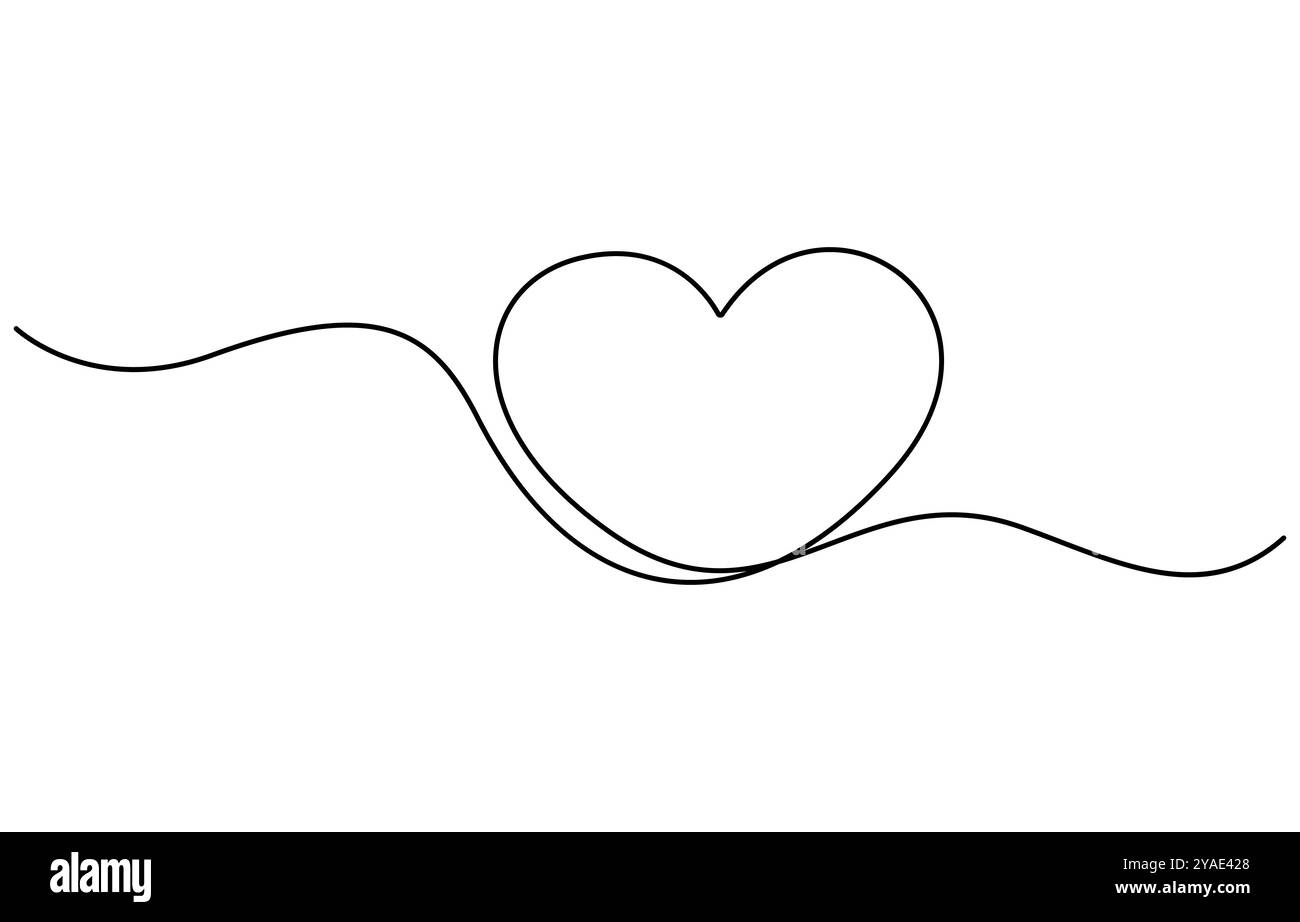 Heart Lines. Continuous heart line drawing Fancy minimalist ...