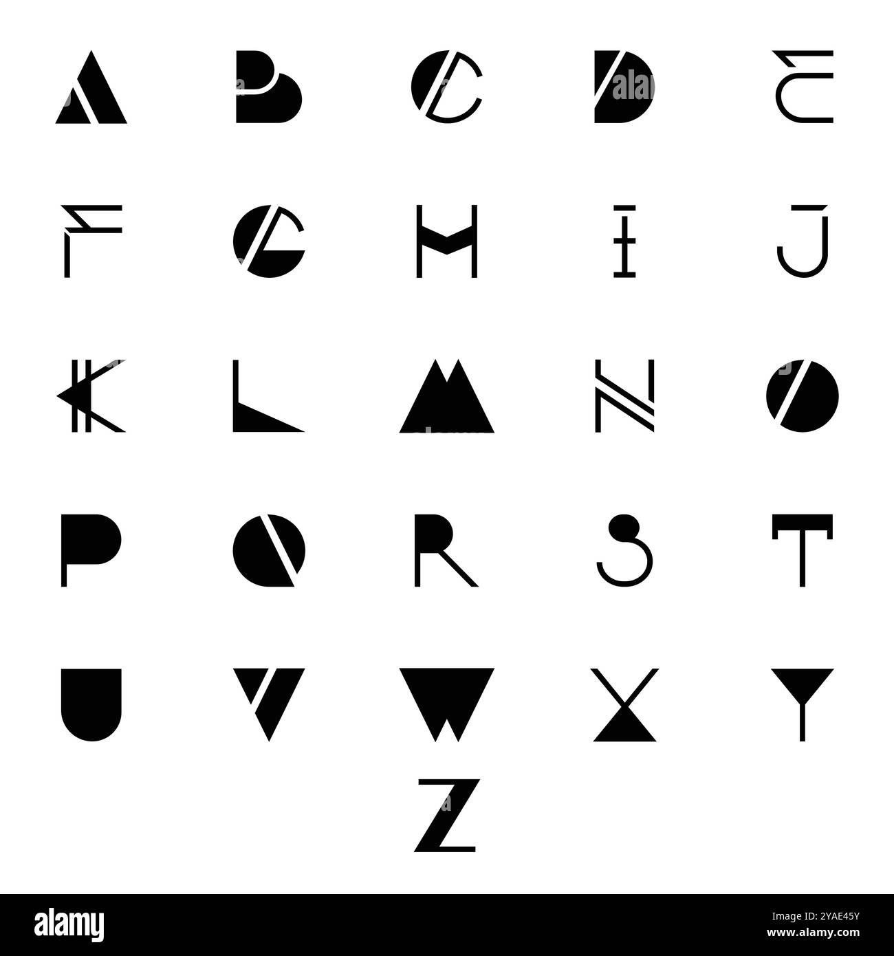 Geometric Modern Alphabet A To Z Characters Stock Vector Image & Art ...