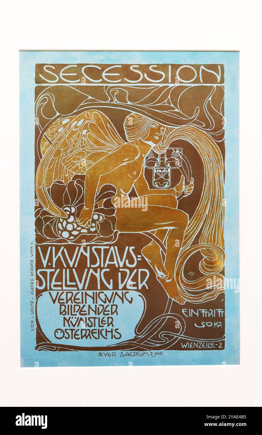 Ancient poster of austrian movement Secession in Leopold Museum, Vienna ...