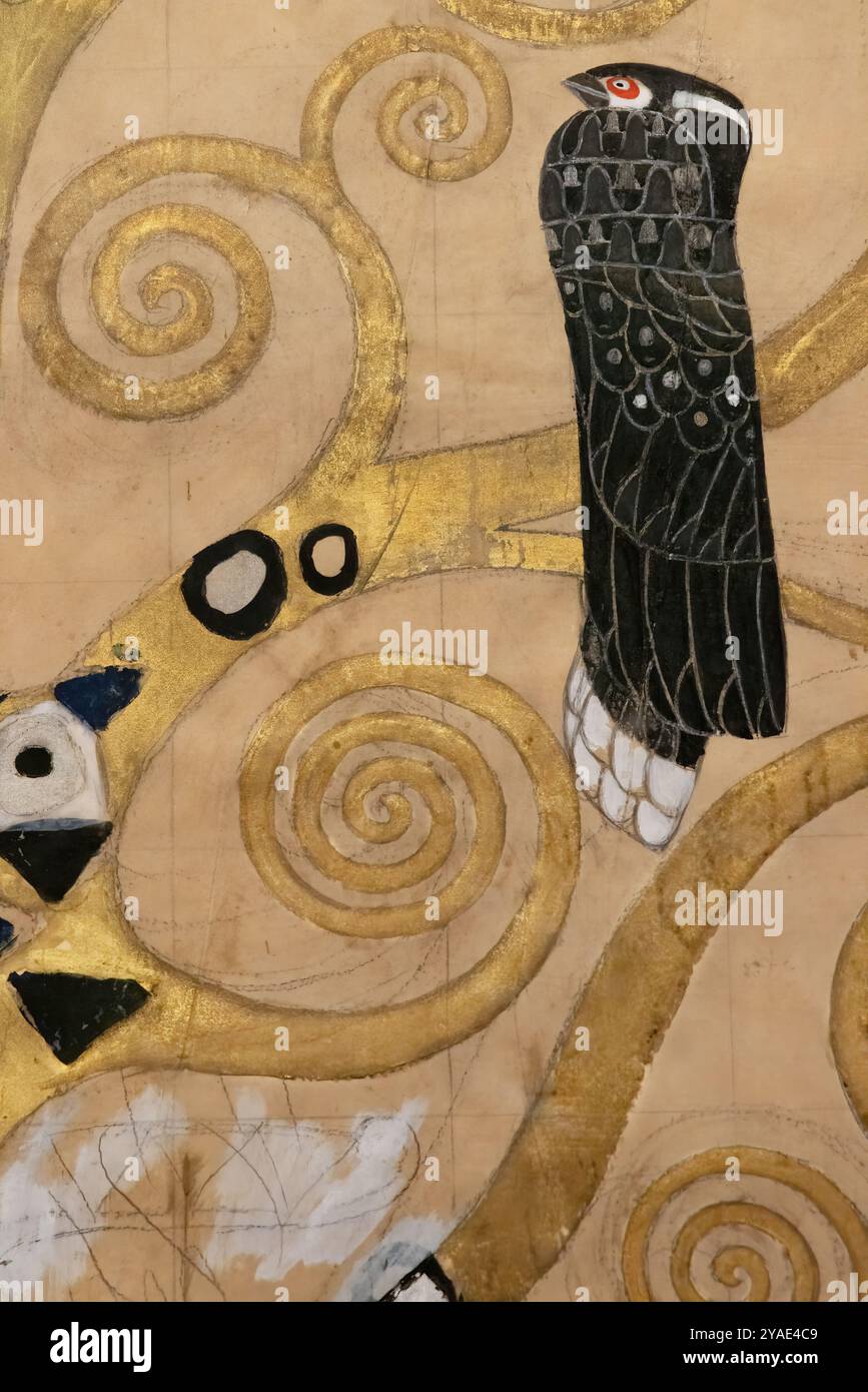 Vienna, Austria - April 27, 2024: Detail of a working drawing of a bird ...