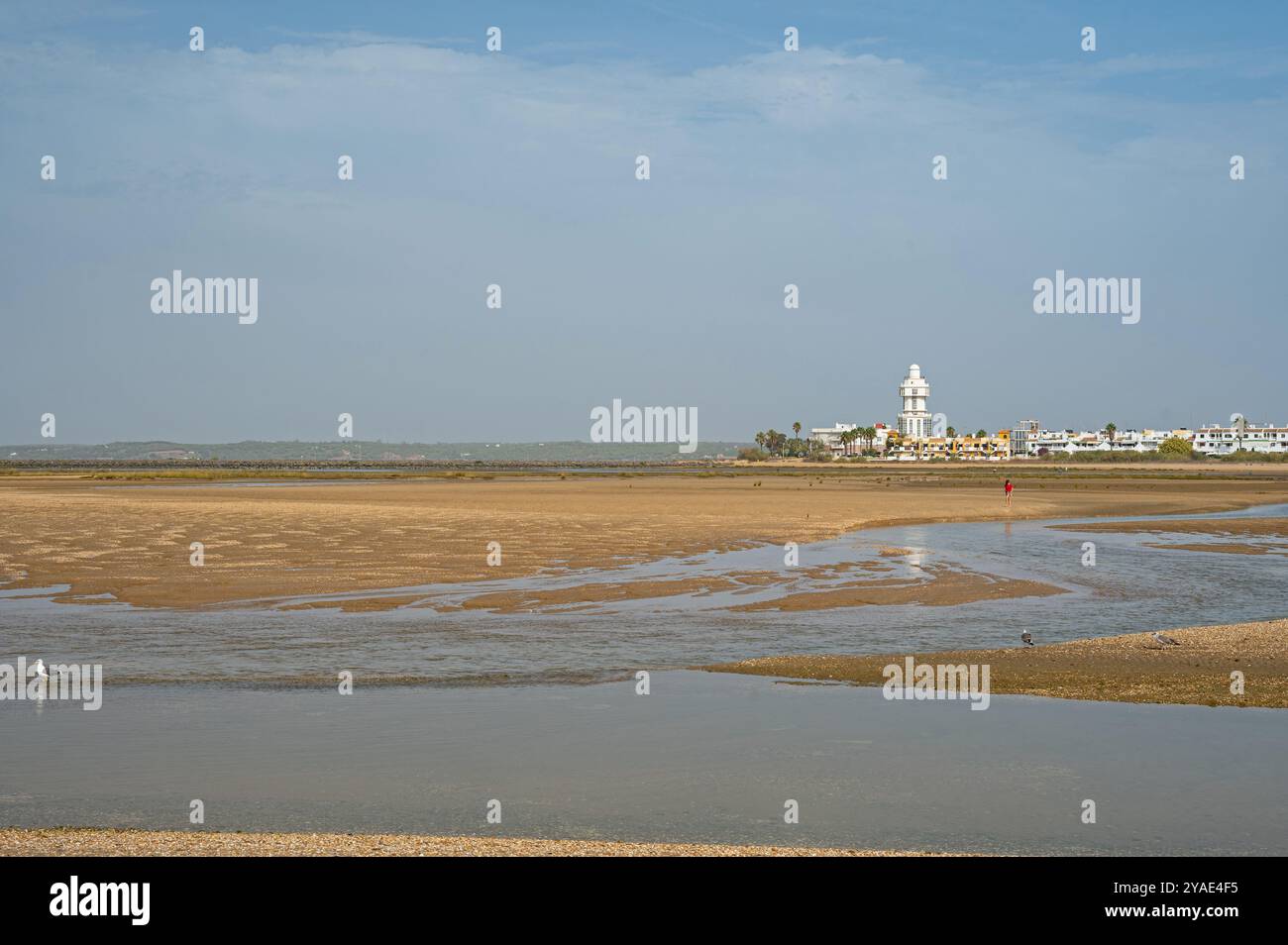 sand beach at Isla Cristina at the Costa de la Luz in Andalusia with ...