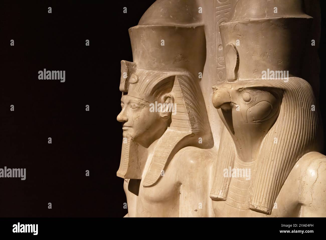 God Horus and king Haremhab in Kunsthistorisches Museum Stock Photo - Alamy