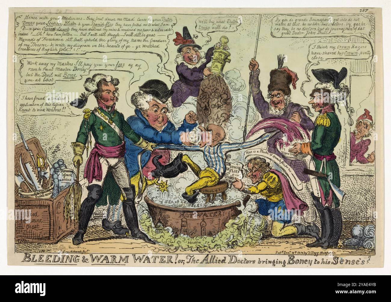 A humorous cartoon of Bleeding warm water or Allied doctors bringing ...