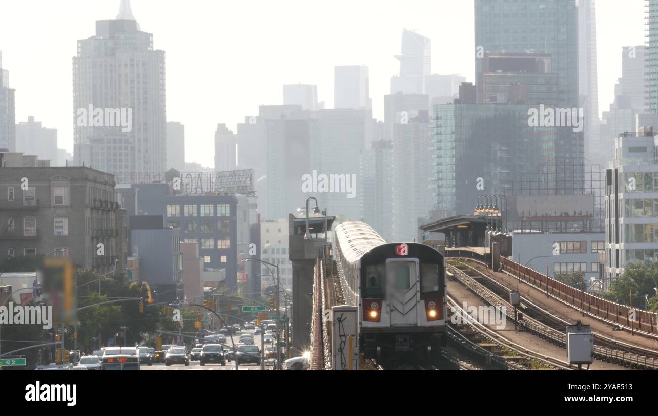New York subway station. Metro train, metropolitan platform, United ...
