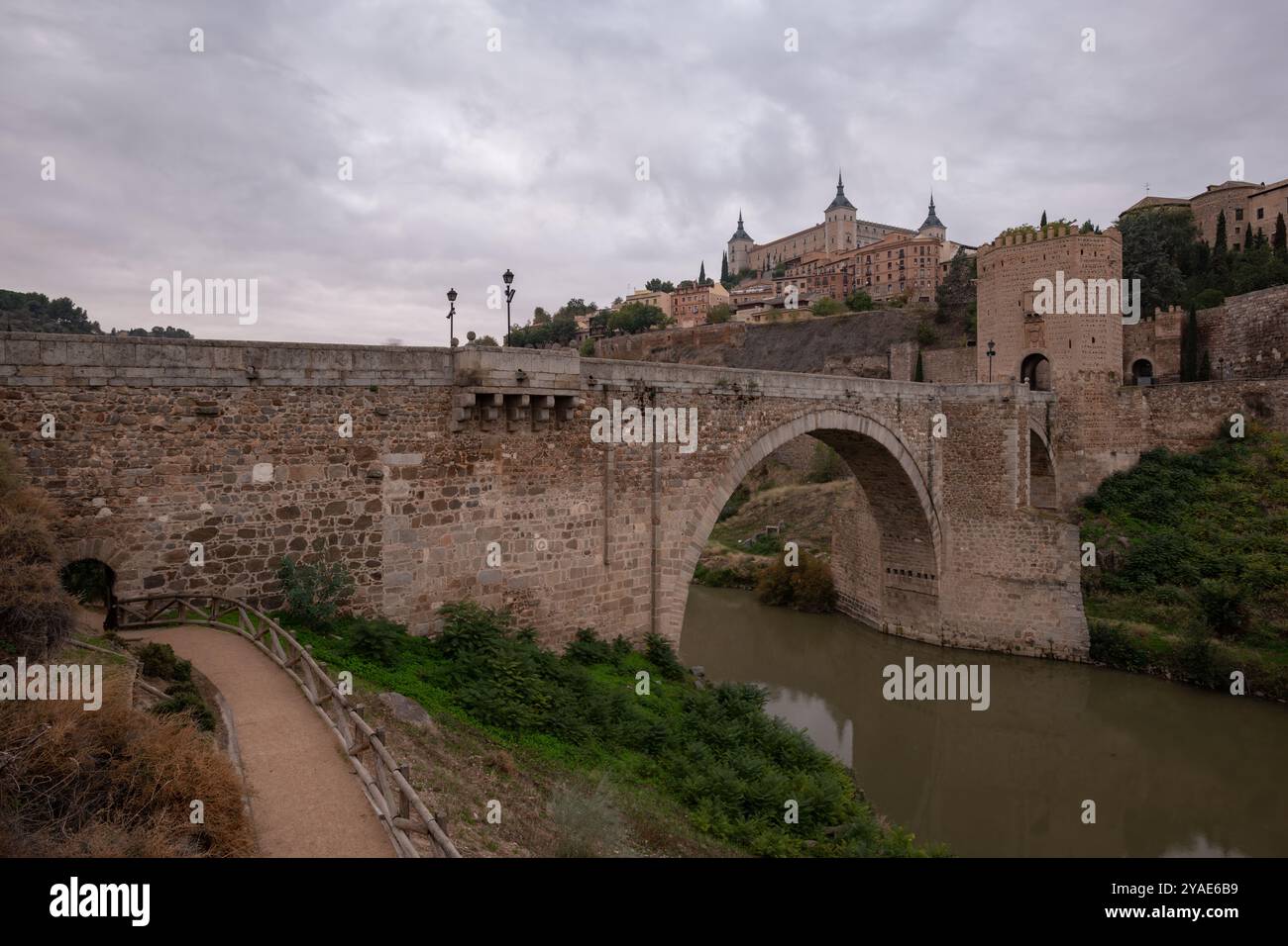 Alcantara Bridge in Toledo, Castilla–La Mancha, Spain, Europe Stock ...