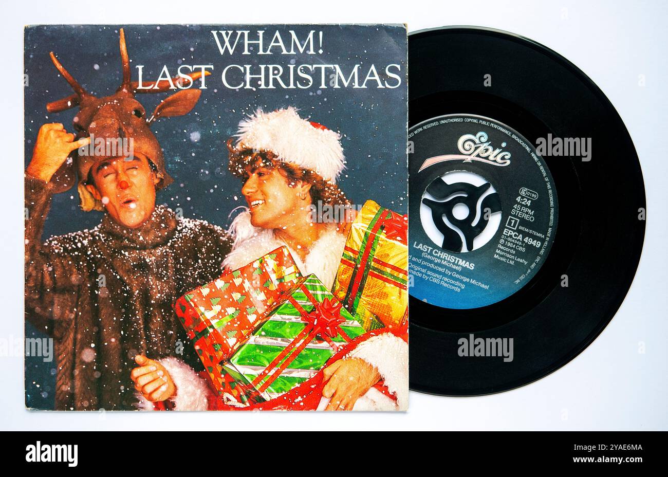 Picture cover and vinyl of the seven inch version of Last Christmas by ...