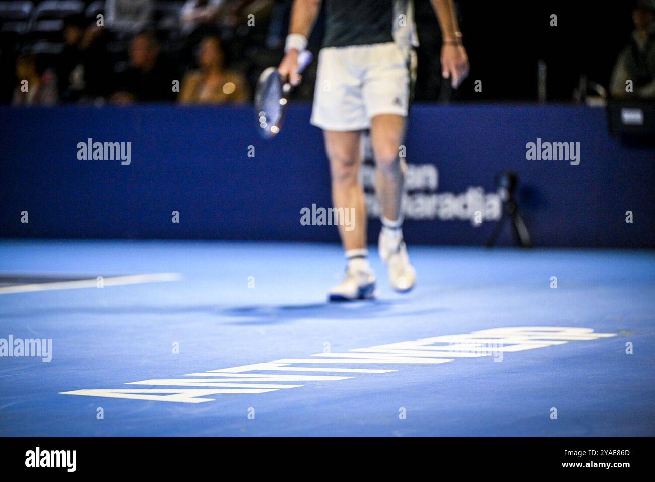 This pictured shows the tennis court at the qualifying phase of the ...