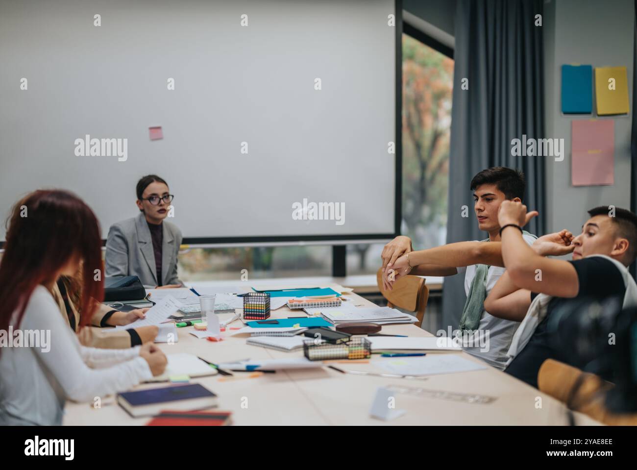 College students debate classroom hi-res stock photography and images ...