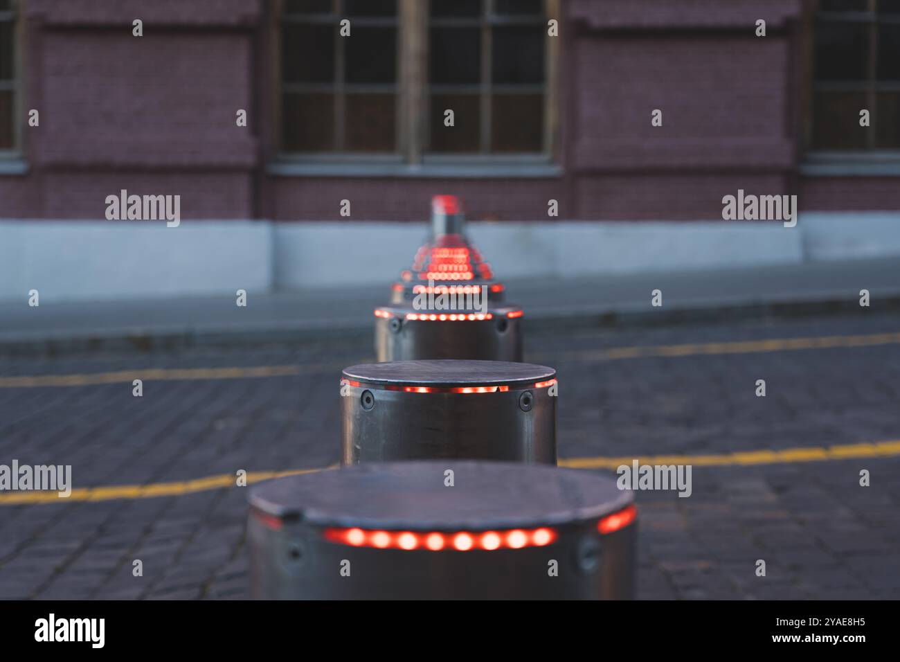 Bollard a road blocker at the entrance to Red Square in Moscow. Ballard ...