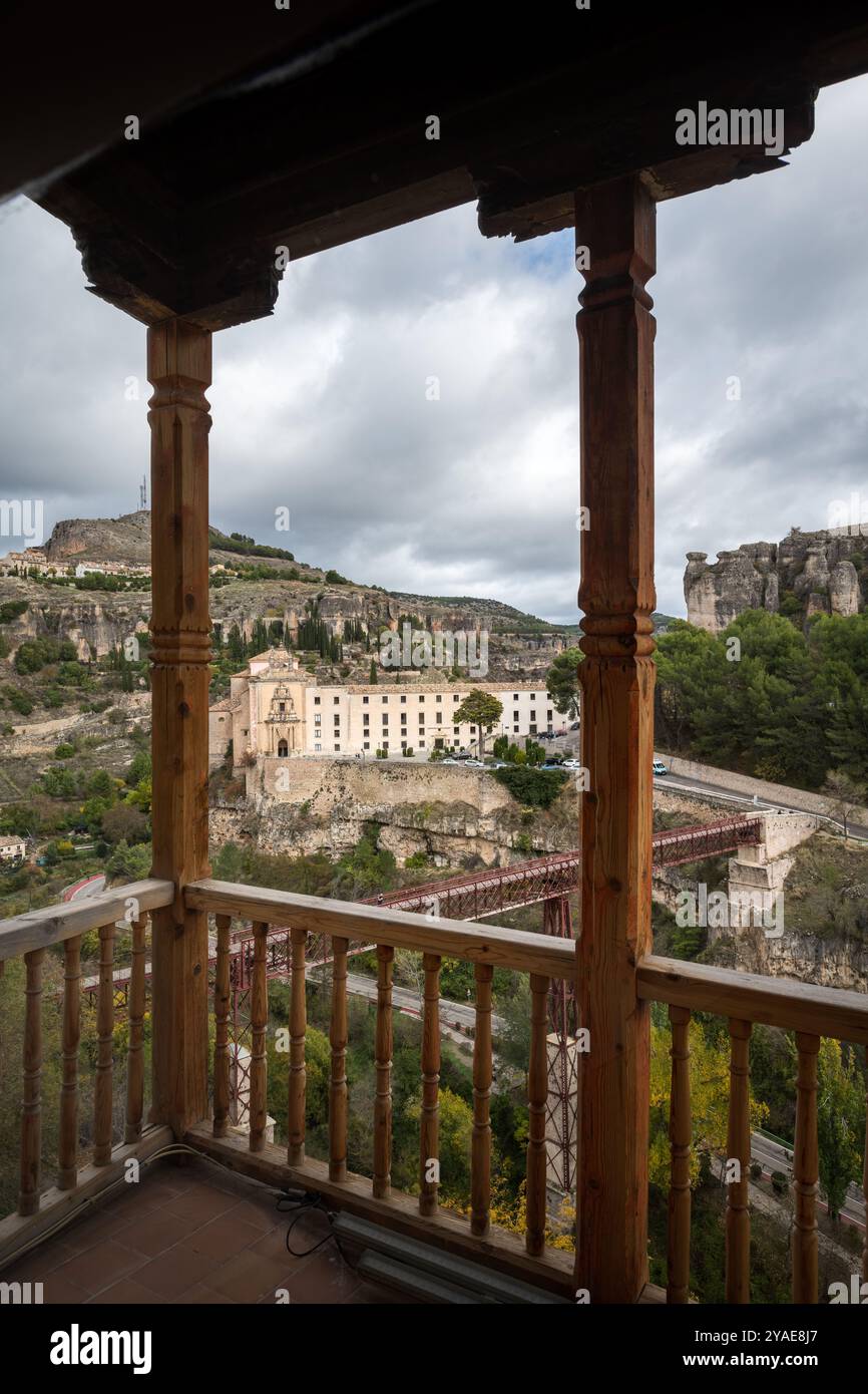 View of the Parador de Cuenca from the Spanish Abstract Art Museum in ...