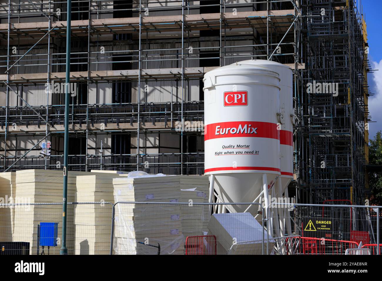 Euromix mortar silo mixing station and expanded foam insulation sheets ...