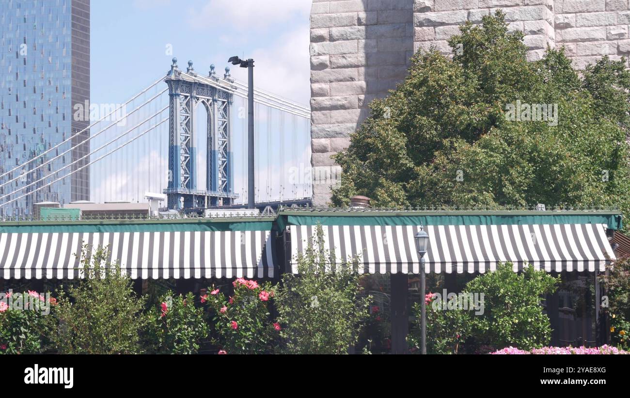 Manhattan Bridge to Brooklyn Dumbo. New York City symbol, USA travel ...