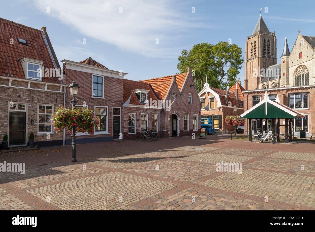 Market square with the medieval Church of Our Lady in the background in ...