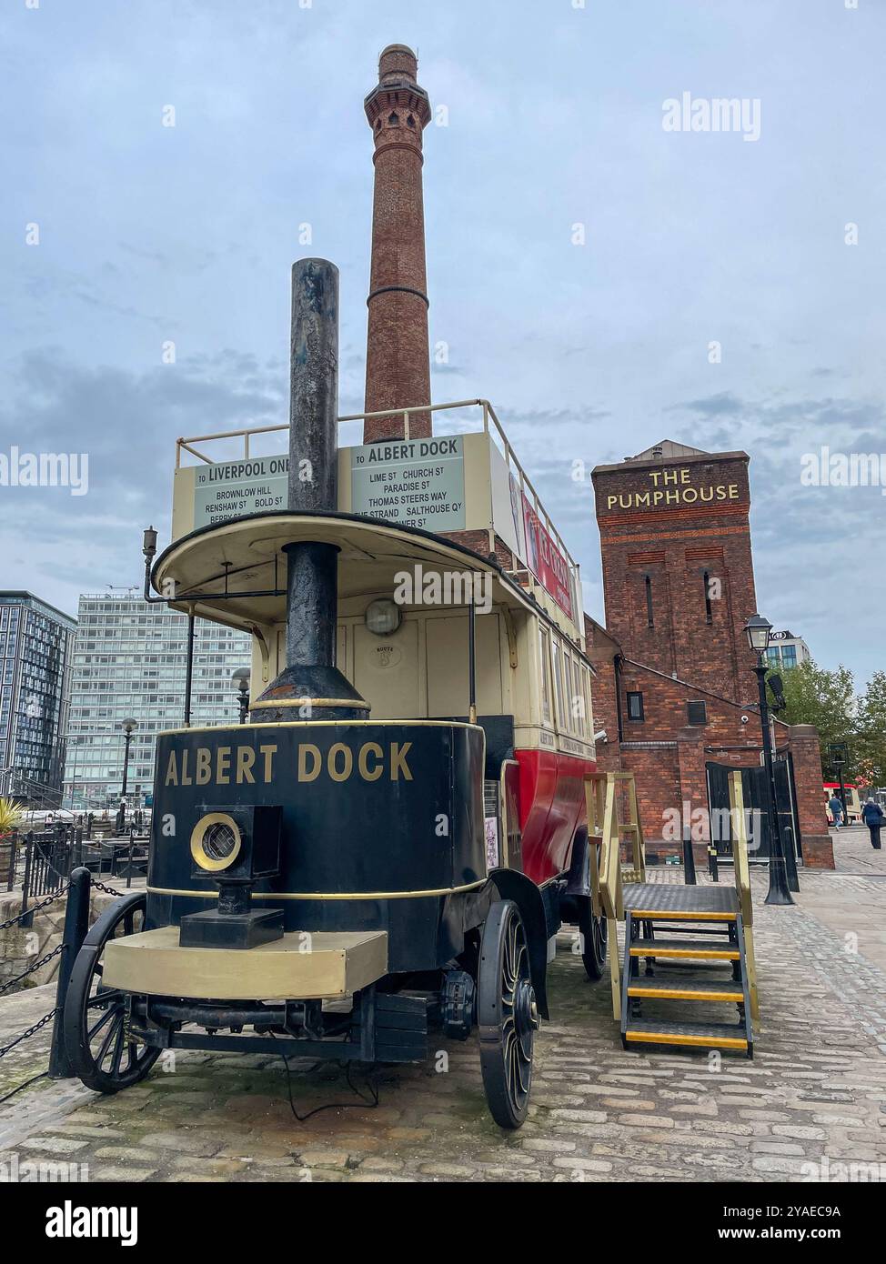 Old Albert Dock train near The Pumphouse Liverpool Stock Photo - Alamy