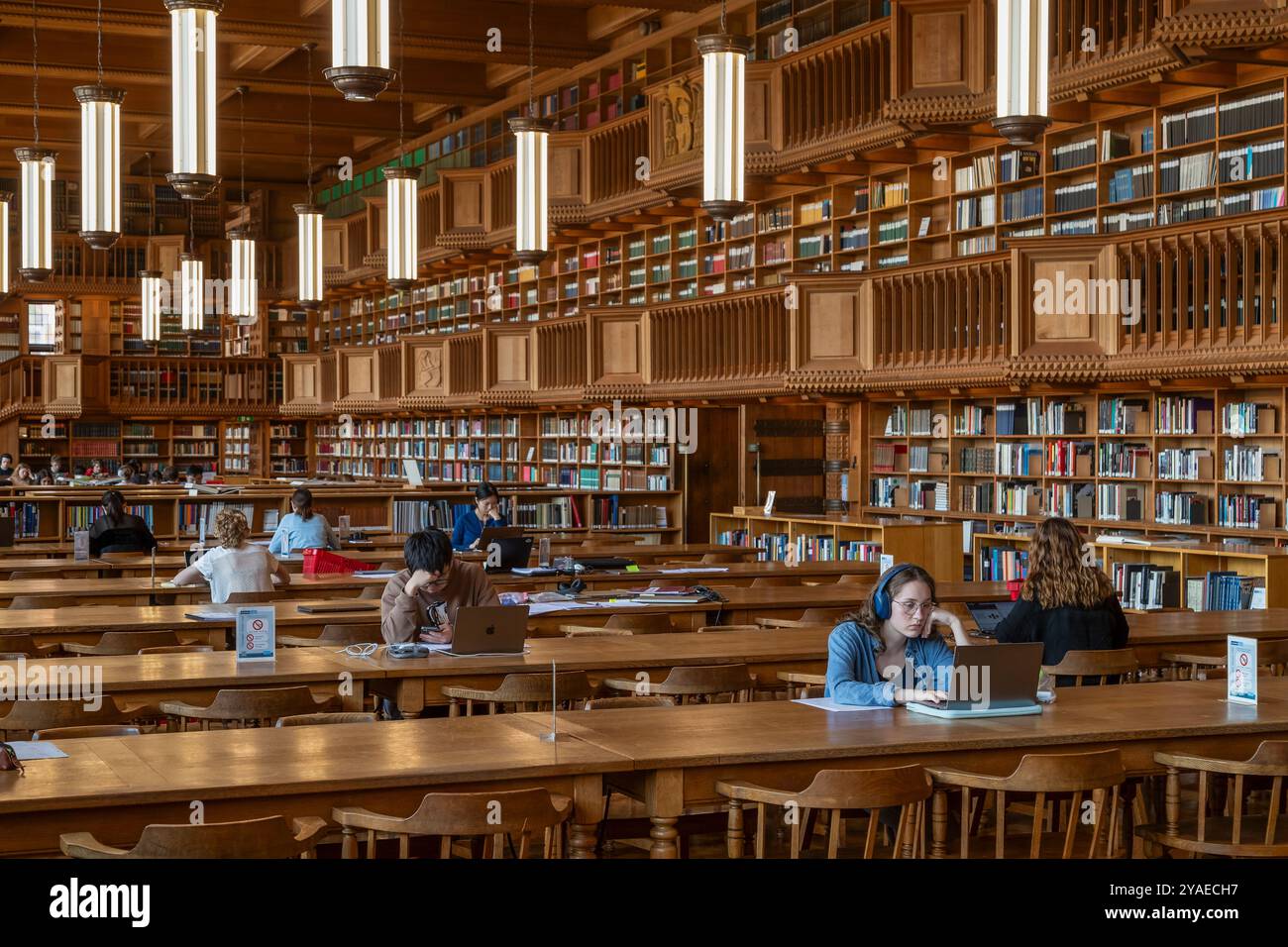 Students in the reading room of the Central Library of the Catholic ...