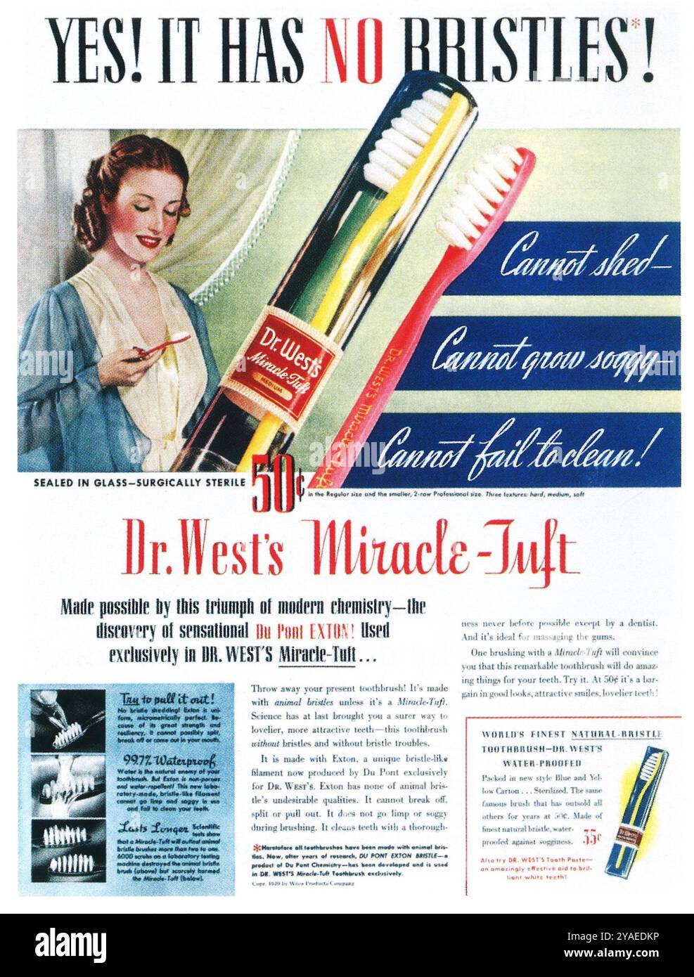 Vintage toothbrush ad hi-res stock photography and images - Alamy