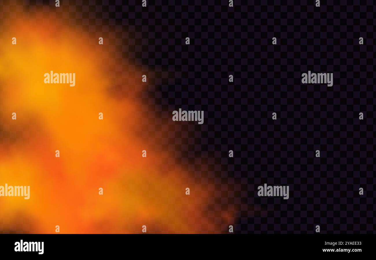 Orange vector cloudiness ,fog or smoke on dark checkered background ...