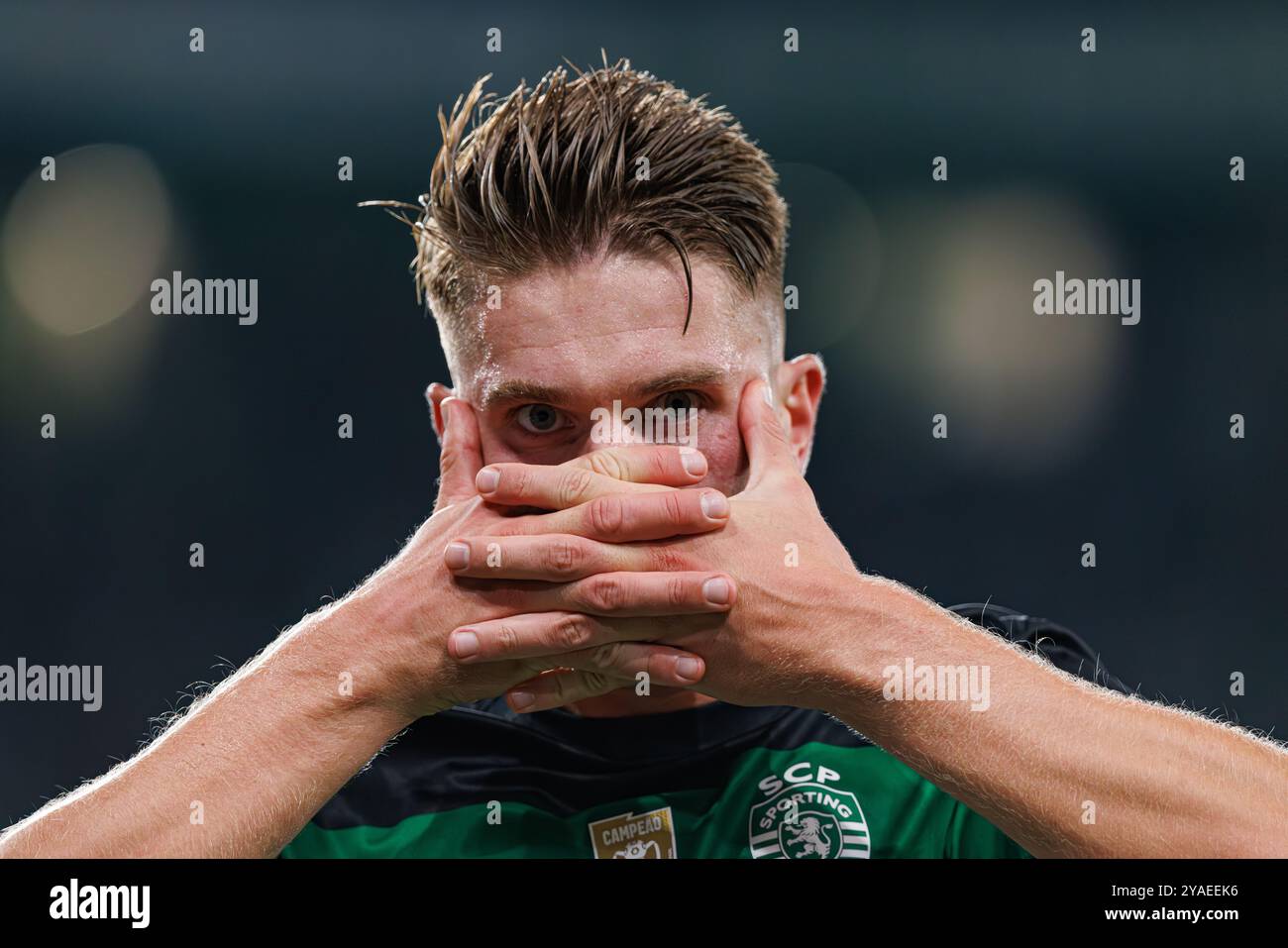 Viktor Gyokeres seen celebrating after scoring goal during Liga ...