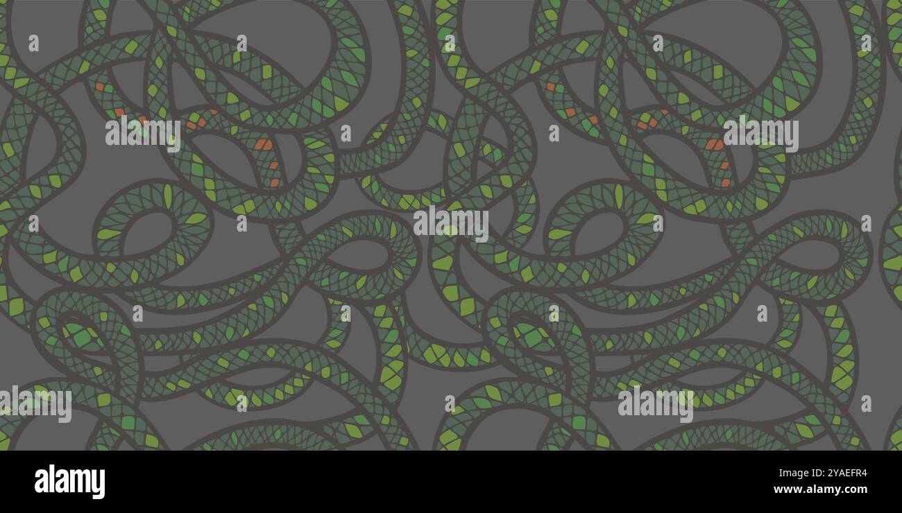 Snake seamless pattern. hand drawing. Not AI, Vector illustration Stock ...