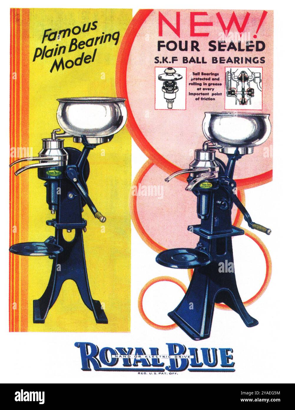 1931 Royal Blue Cream Separator Ad - Plain Bearing Model Stock Photo ...