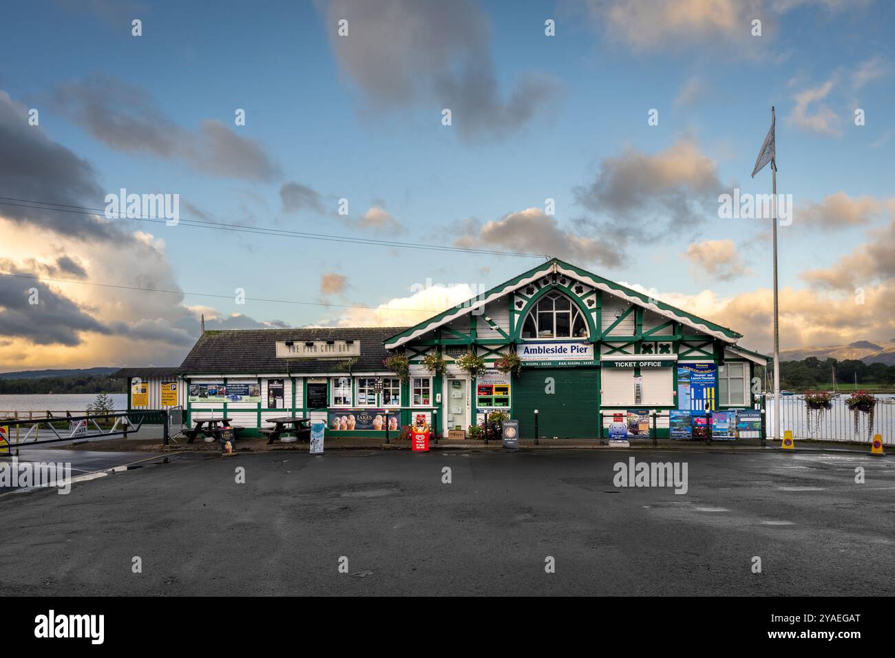 WATERHEAD, AMBLESIDE, UK - SEPTEMBER 11, 2024. Ambleside Pier at ...