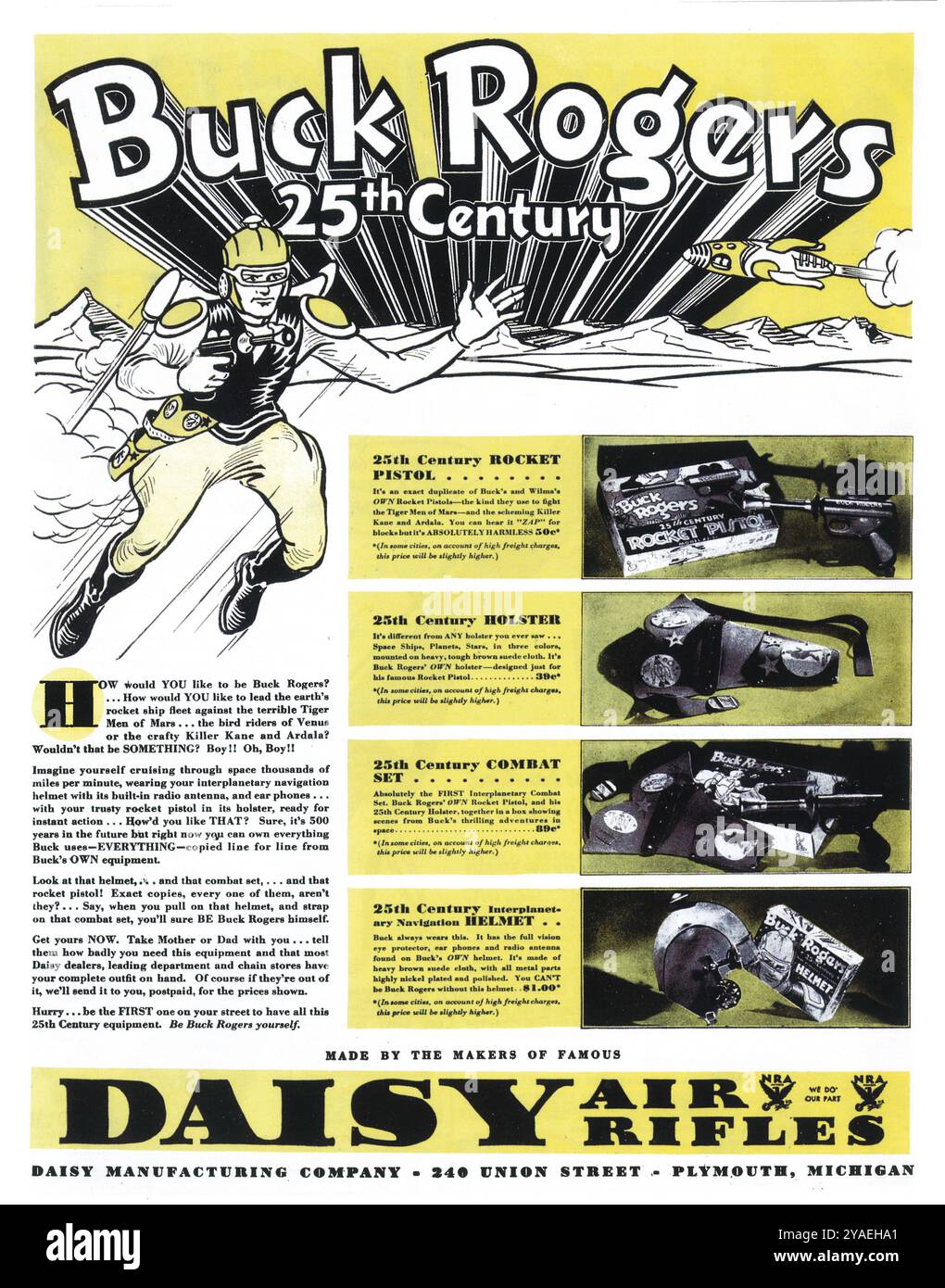 1935 Daisy Air Rifle Ad - Buck Rogers 25th Century Stock Photo - Alamy