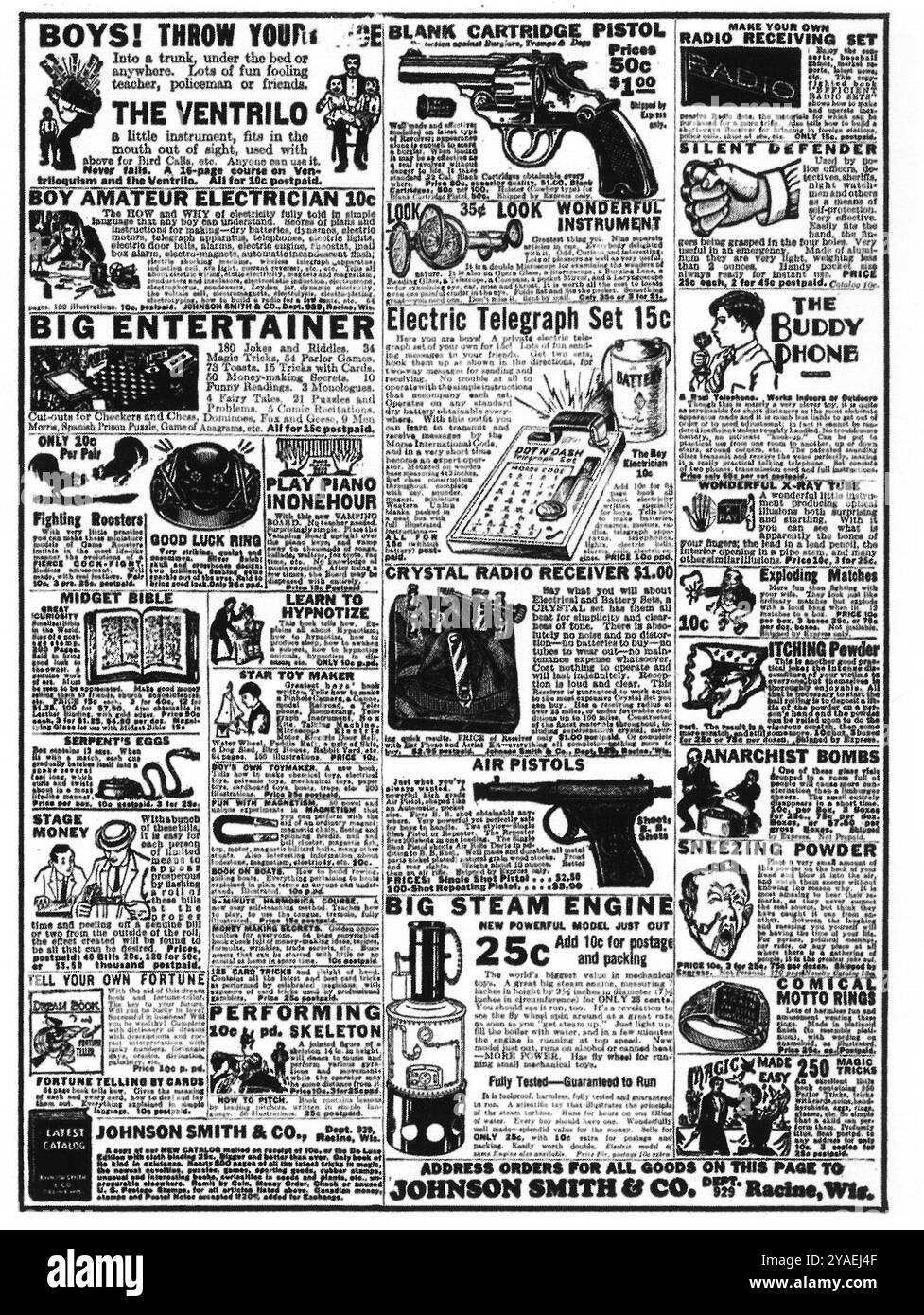 1930 Johnson Smith & Company Advertising Sheet - a mail-order est in ...