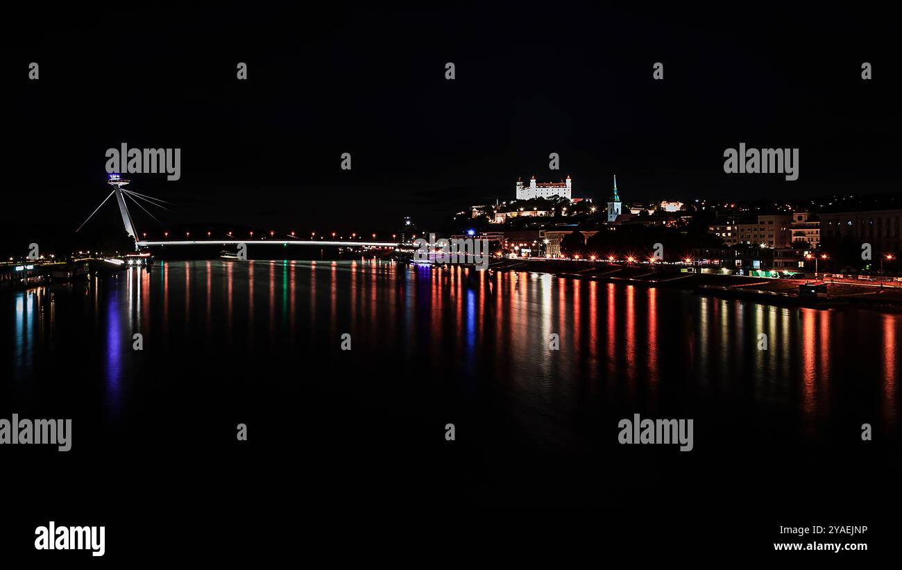 Beautiful view bratislava castle night hi-res stock photography and ...