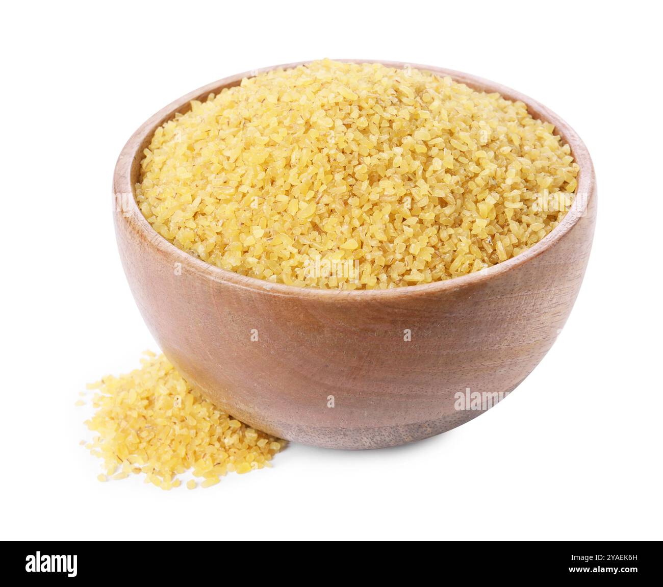 Raw bulgur in wooden Cut Out Stock Images & Pictures - Alamy
