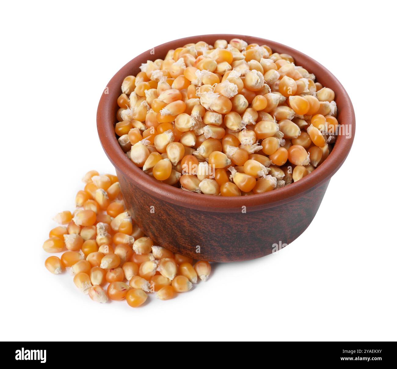 Fresh corn kernels in bowl isolated on white Stock Photo - Alamy