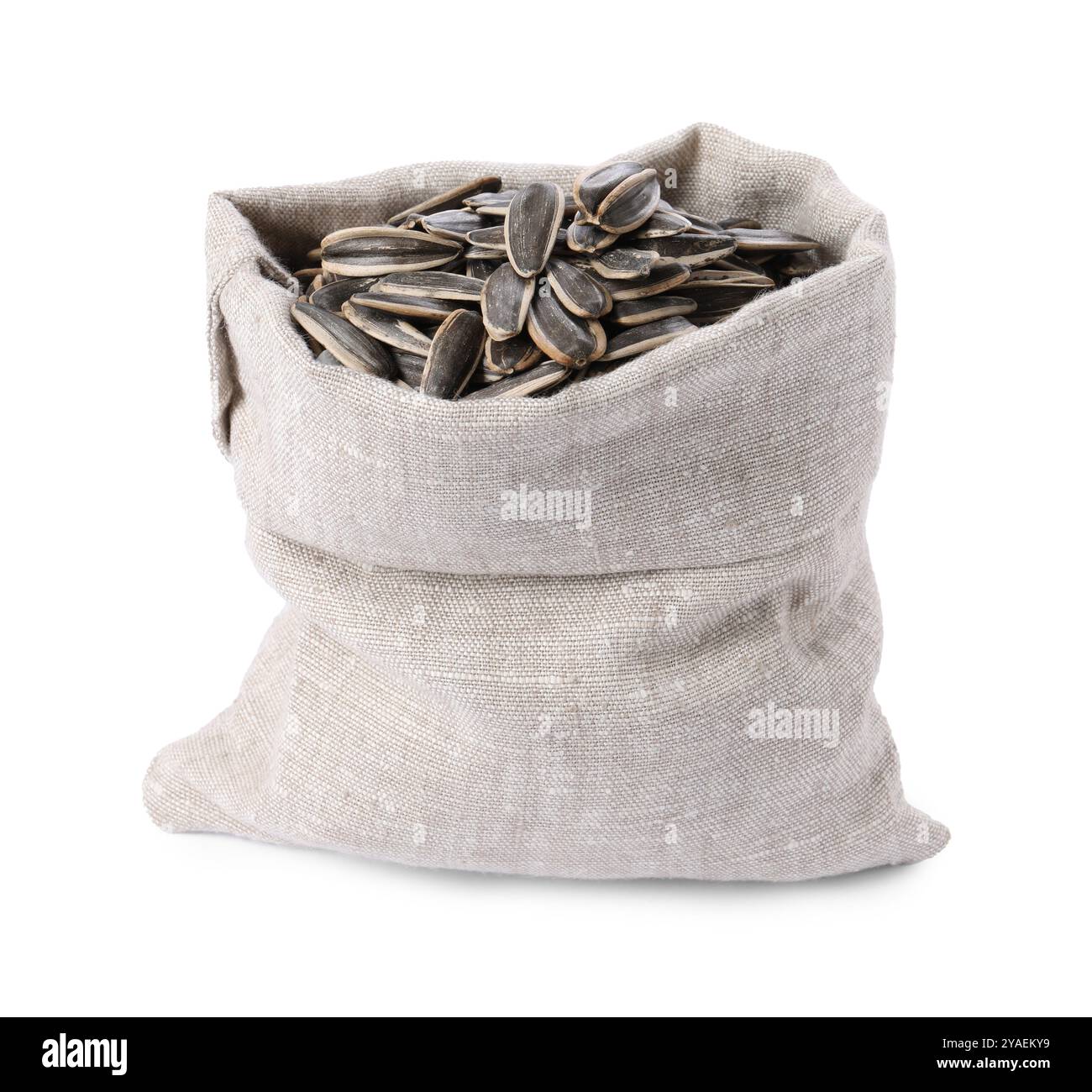 Sunflower seeds in burlap sack isolated on white Stock Photo - Alamy