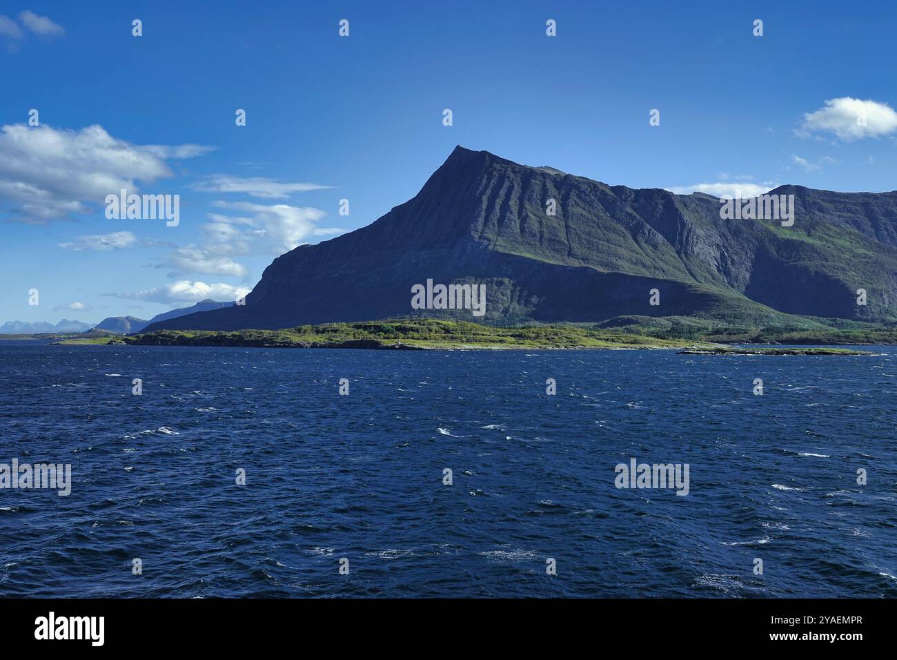 Bodo, Norway, 12th September,2024 Majestic shapely mountain guarding ...