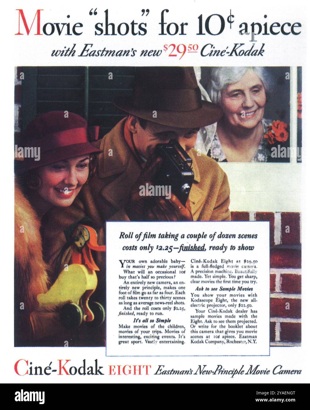 1933 Cine-Kodak Eight Eastman's New Principle Movie Camera Ad - "Movie ...