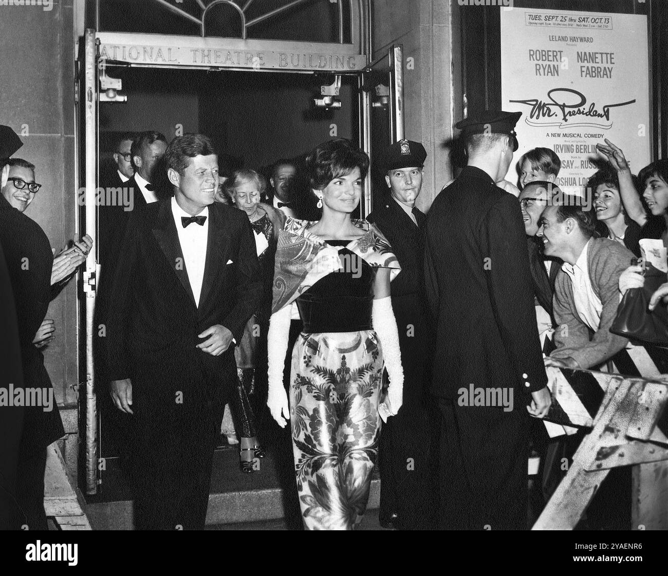 U.S. President John F. Kennedy and U.S. First Lady Jacqueline Kennedy ...