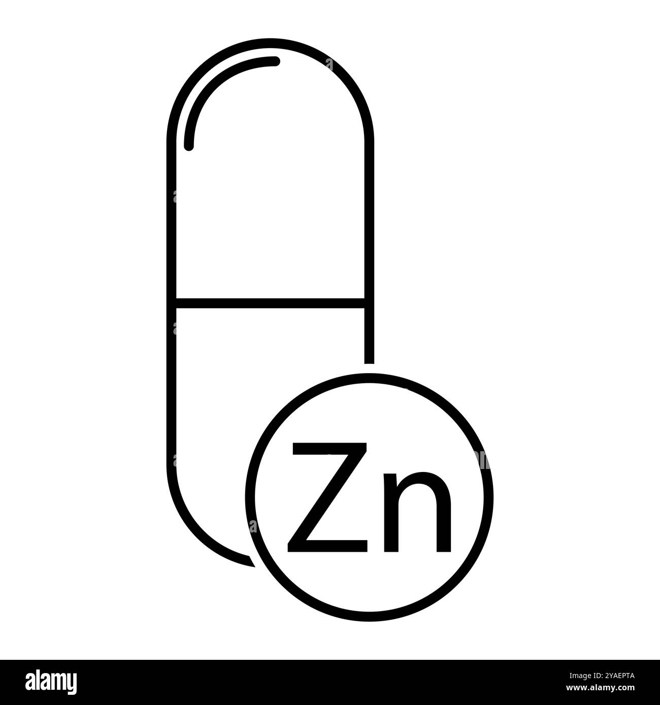 Mineral Zn icon, healthy medicine pill supplement symbol, complex ...