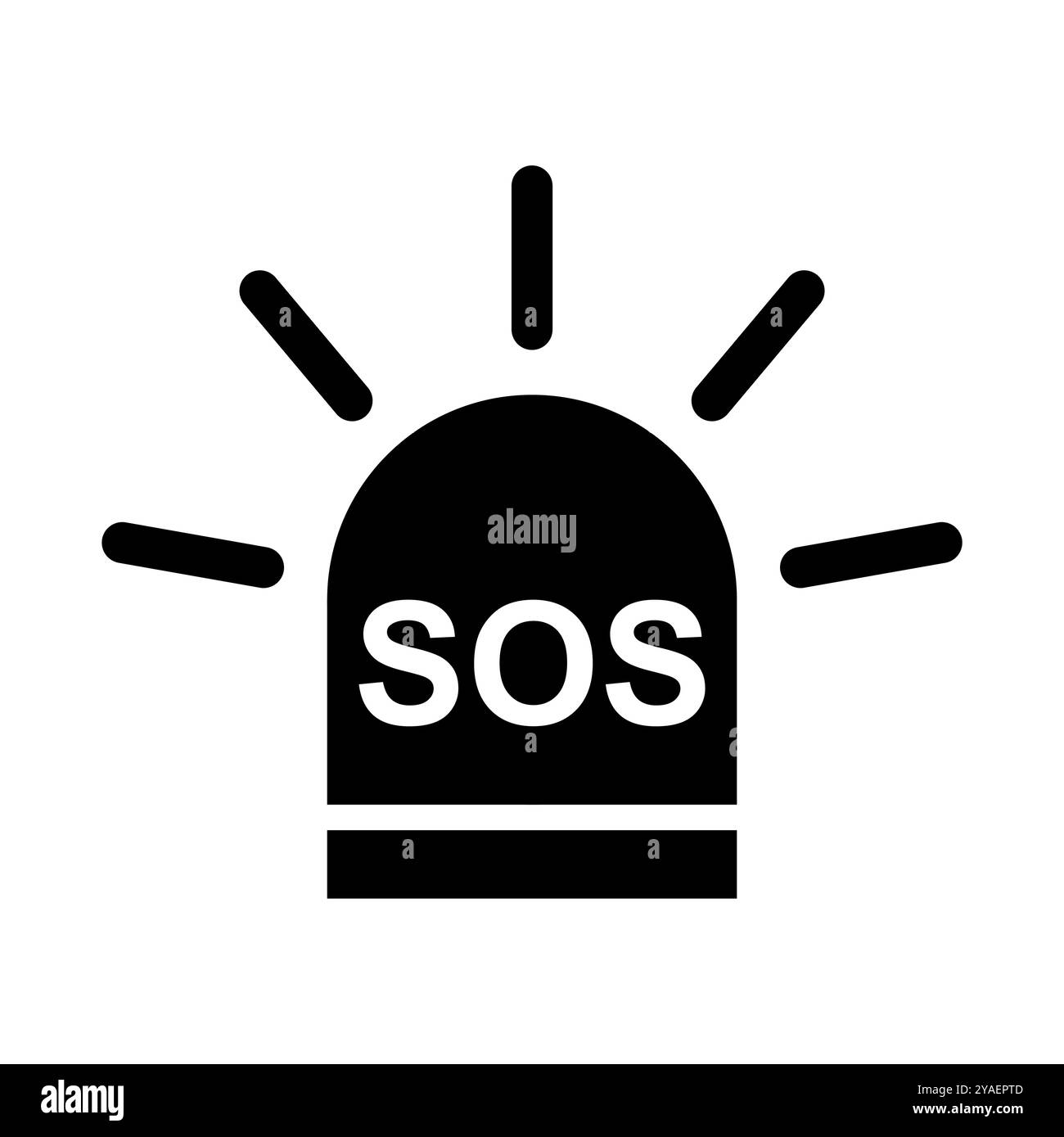 SOS help icon, safety support alert flat design, save vector ...