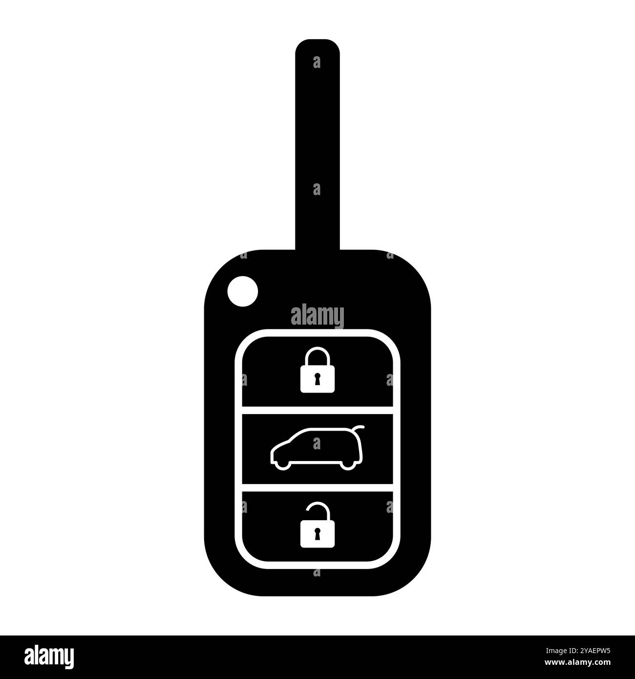 Car key icon, door system safety automobile web design, unlock button ...