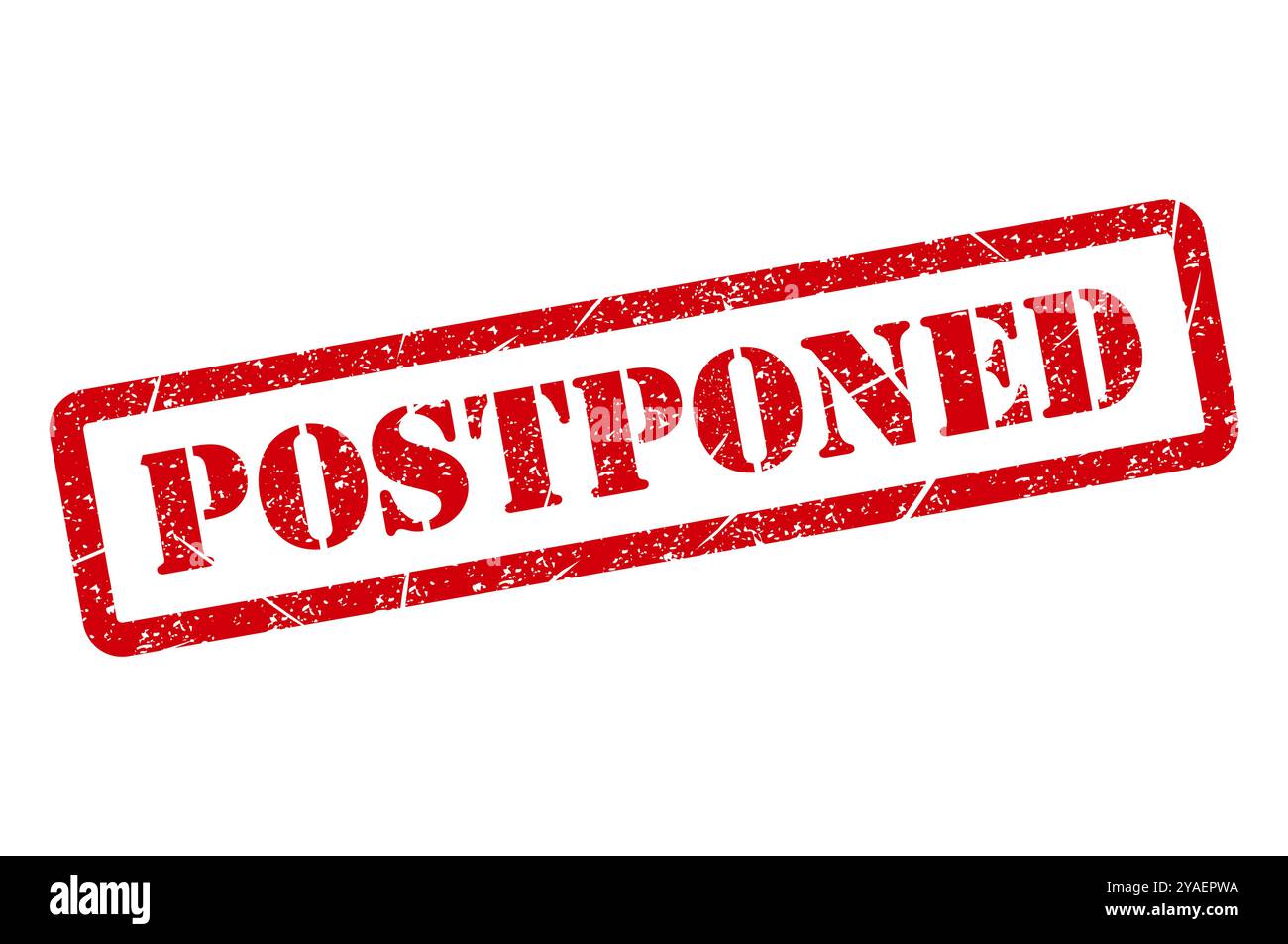 Postponed stamp symbol, label sticker sign button, text banner vector illustration Stock Vector ...