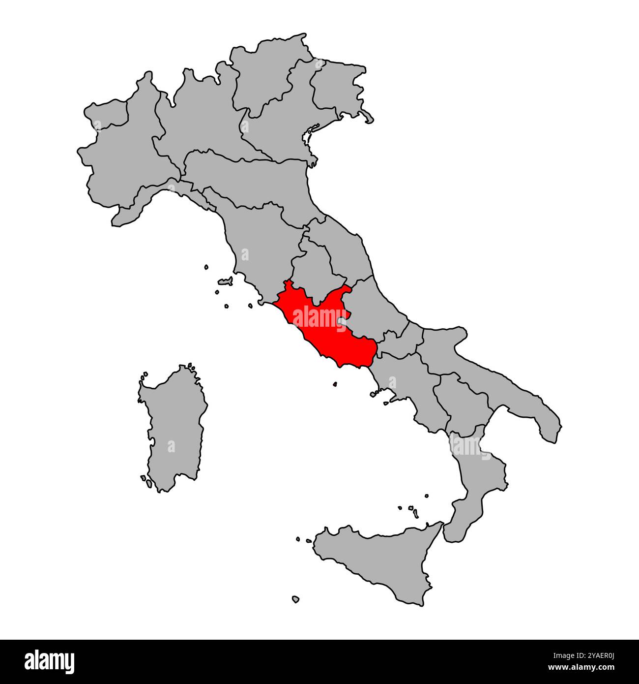 Italy map of Lazio symbol shape, travel web flat concept icon web ...