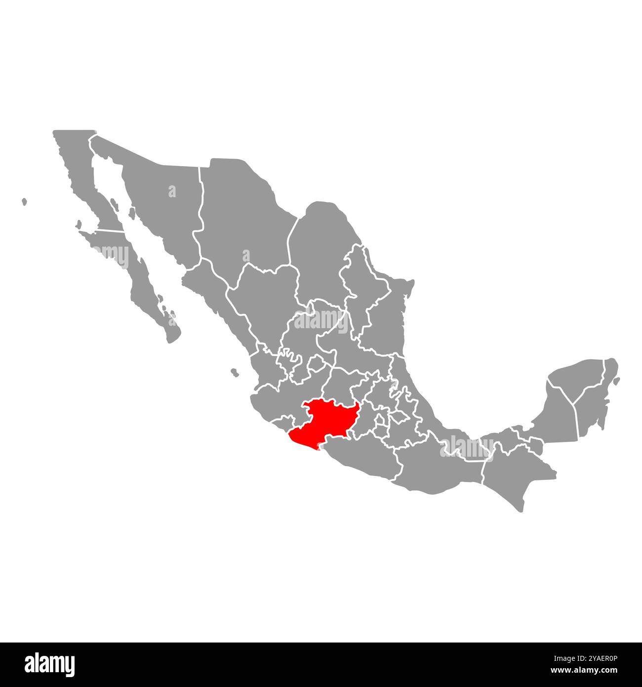 Michoacán of Mexico map shape, travel web concept icon vector ...