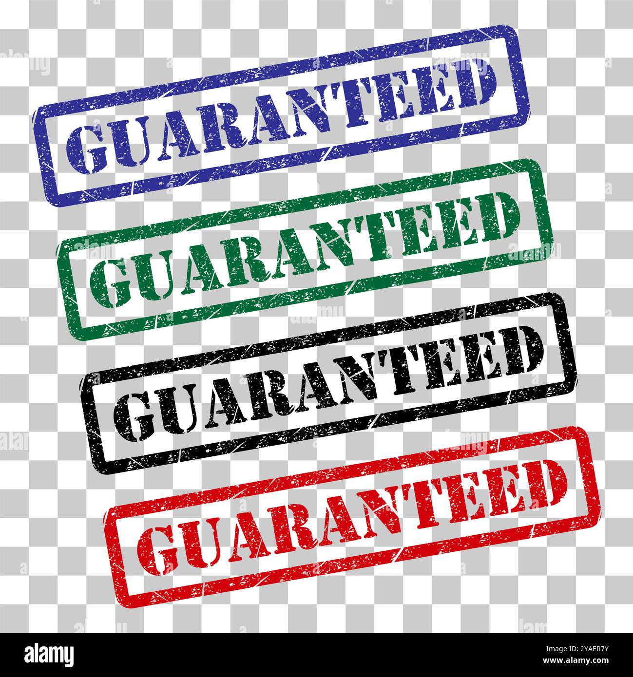 Set of Guaranteed stamp symbol, label sticker sign button, text banner ...