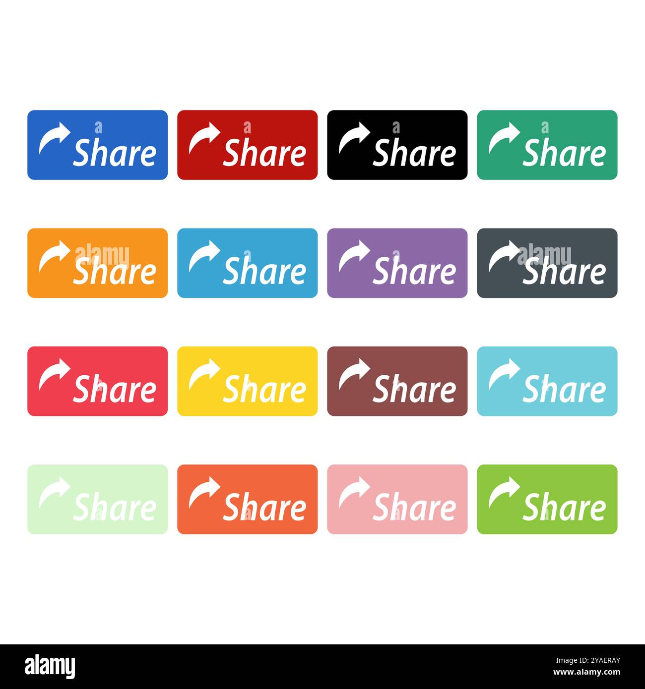 Set of Share click button icon, modern web sign, internet vector ...