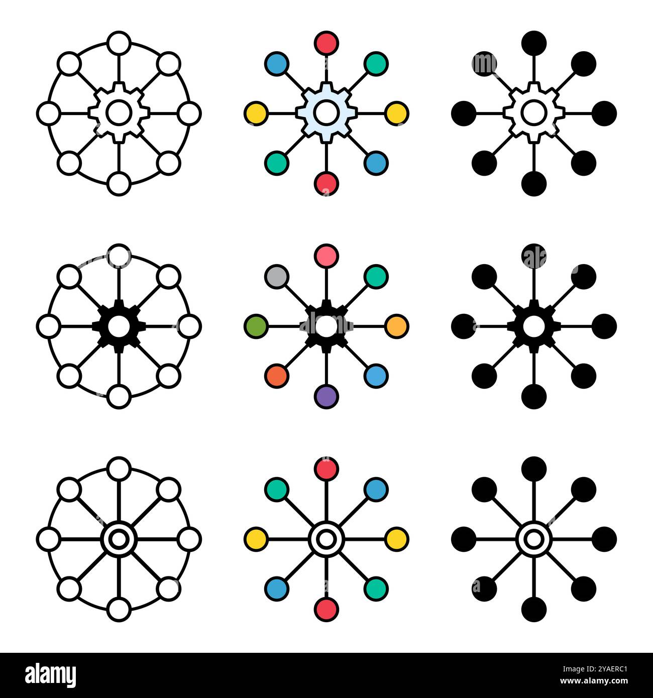 Set of Multichannel digital design icon, omnichannel flat web symbol ...