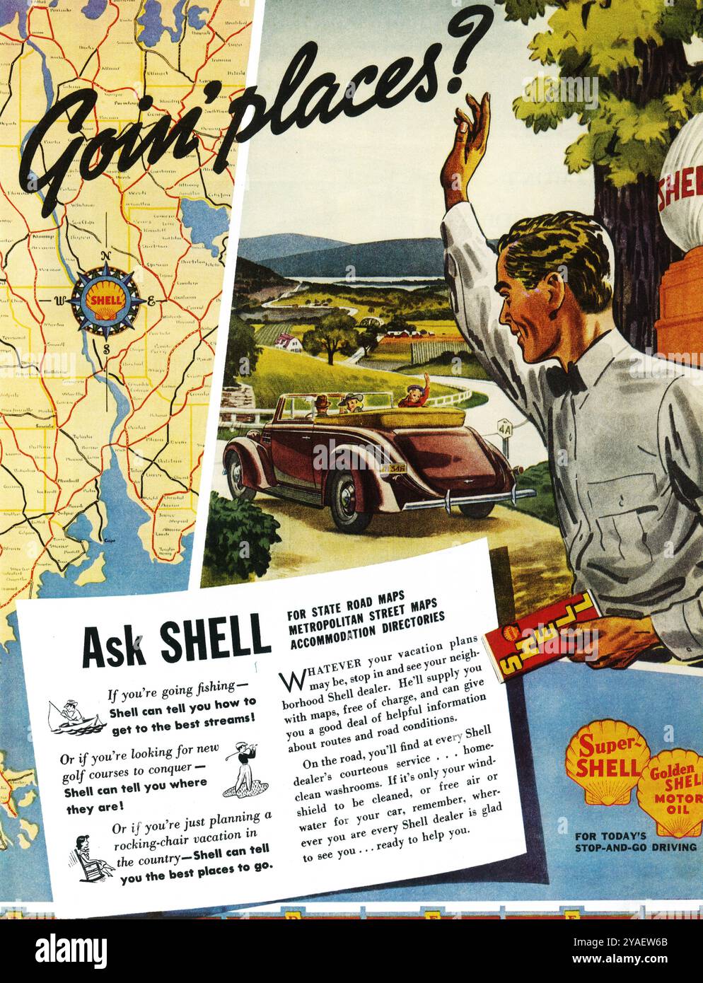 1930s road map hi-res stock photography and images - Alamy